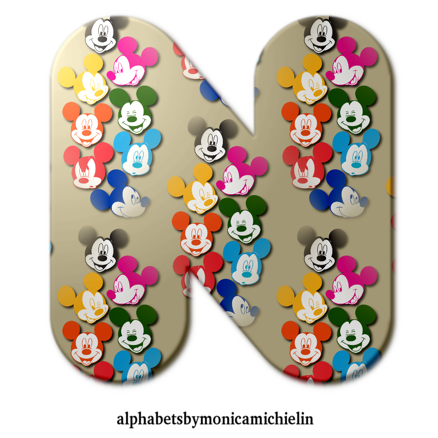M. Michielin Alphabets: BEGE MICKEY FACES TEXTURE ALPHABET, ICONS AND ...