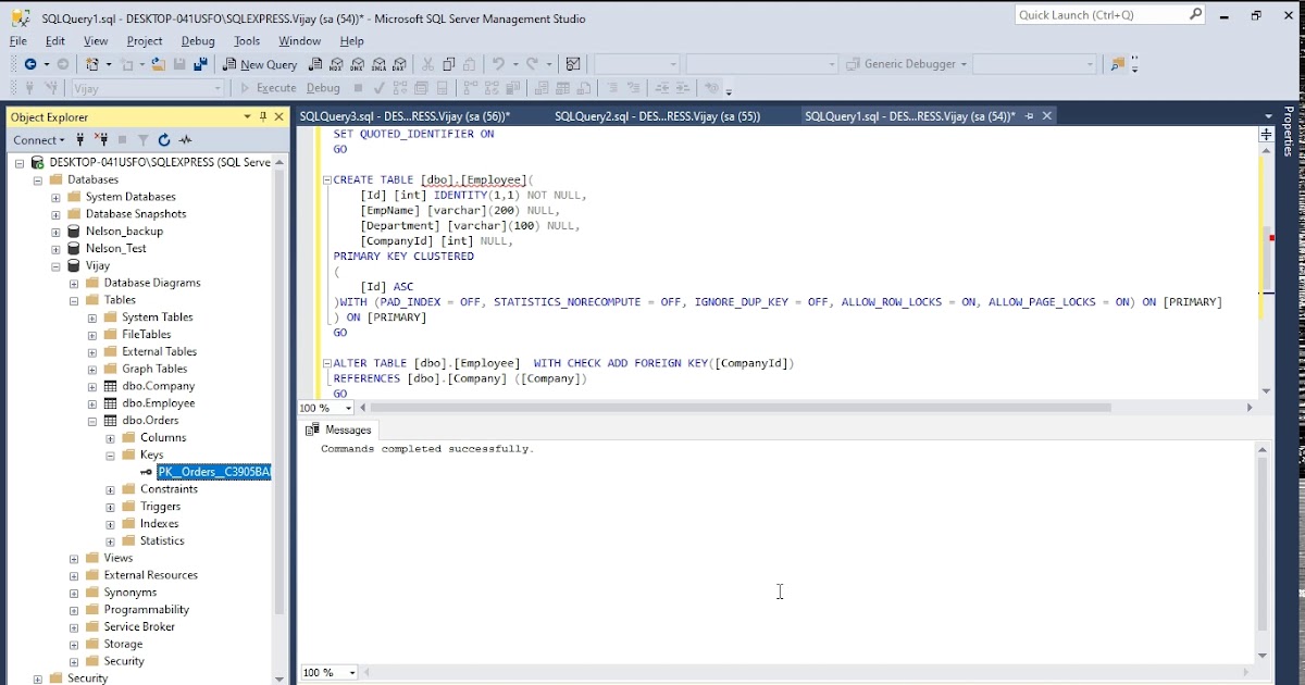 Foreign key in SQL server Foreign key in SQL server