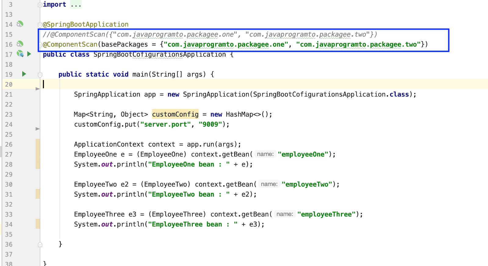 Scanning Multiple Paths Or Packages With Componentscan Annotation In Spring Boot
