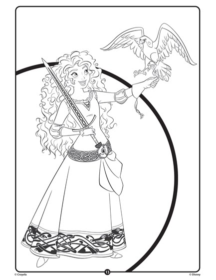 Merida Coloring Page Disney Princess Coloring Sheet