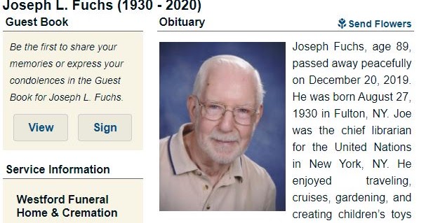 Ferndale Genies: The passing of Joe Fuchs