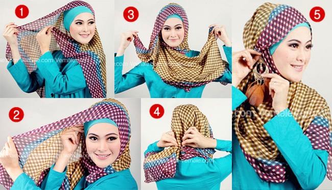Latest and New Hijab Style, Step By Step Tutorials of 2016-17 ~ Hijabkoo