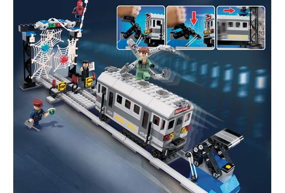 oneTWOBRICK.com: set database: LEGO 4855 spider-man's train rescue
