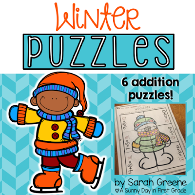 Winter Addition Puzzles! | A Sunny Day in First Grade