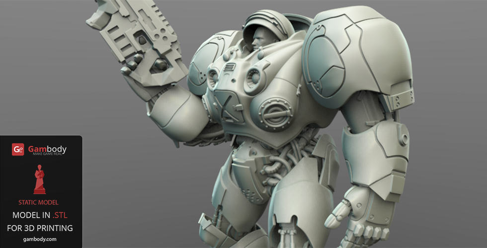 3D Terran Marine Model: Awesome Detailing | 3D Models by Lambert Designer