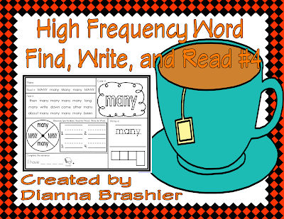 Teachers R US: High Frequency Words Find, Write, and Read #4