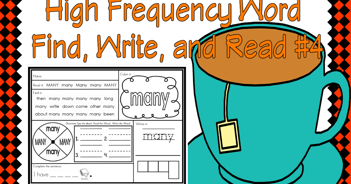 Teachers R US: High Frequency Words Find, Write, and Read #4