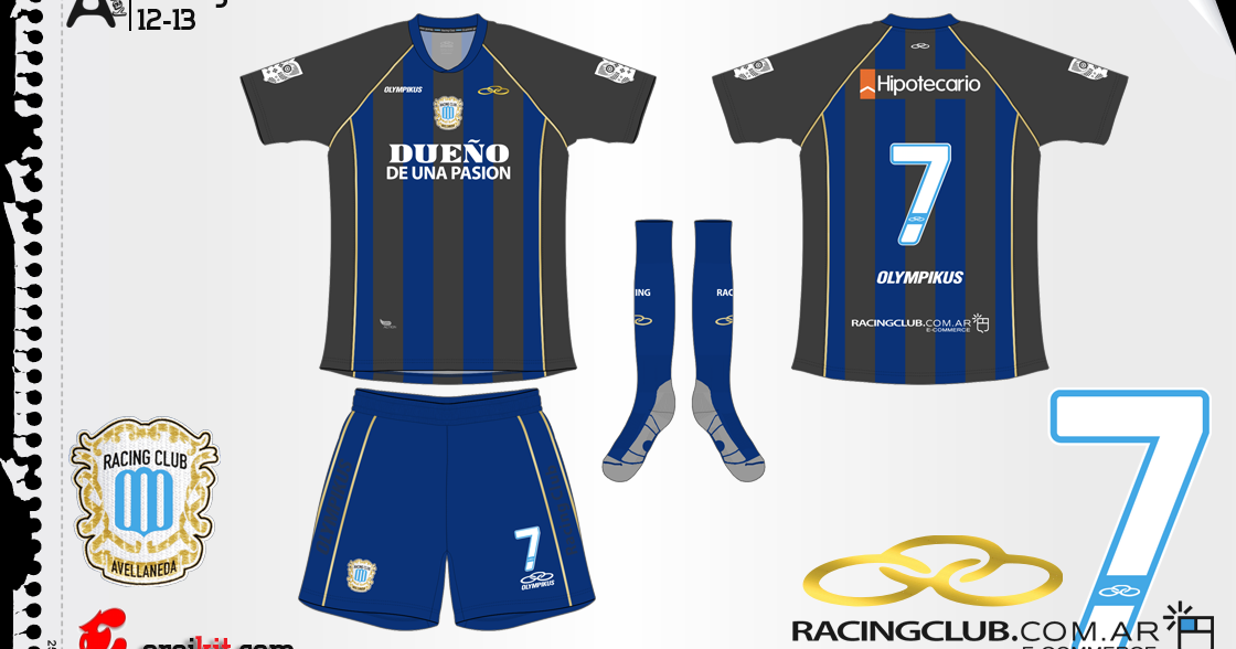 Kit Design, by eroj: 2012-13 Racing (Home, Away e Third)