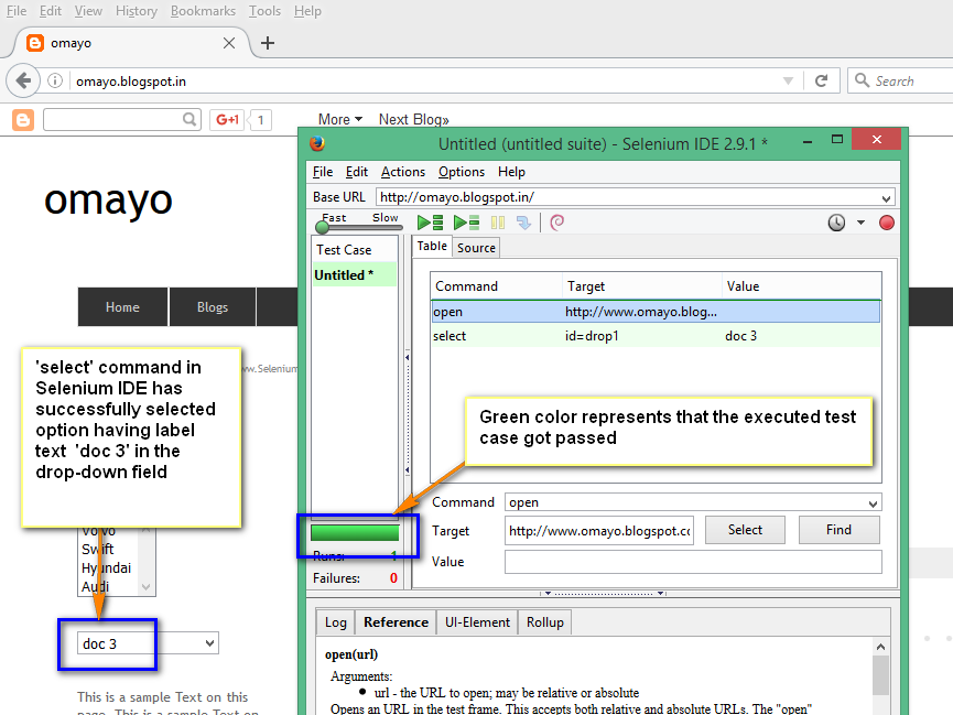 Selenium By Arun Select Command In Selenium Ide For Selecting An Option In A Drop Down Field