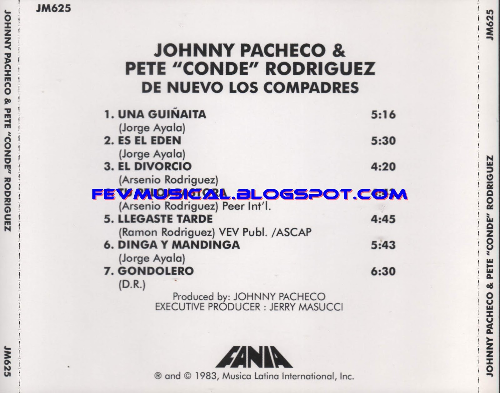 FEV MUSICAL: 1983 - Johnny Pacheco & Pete Conde Rodriguez - De Nuevo ...