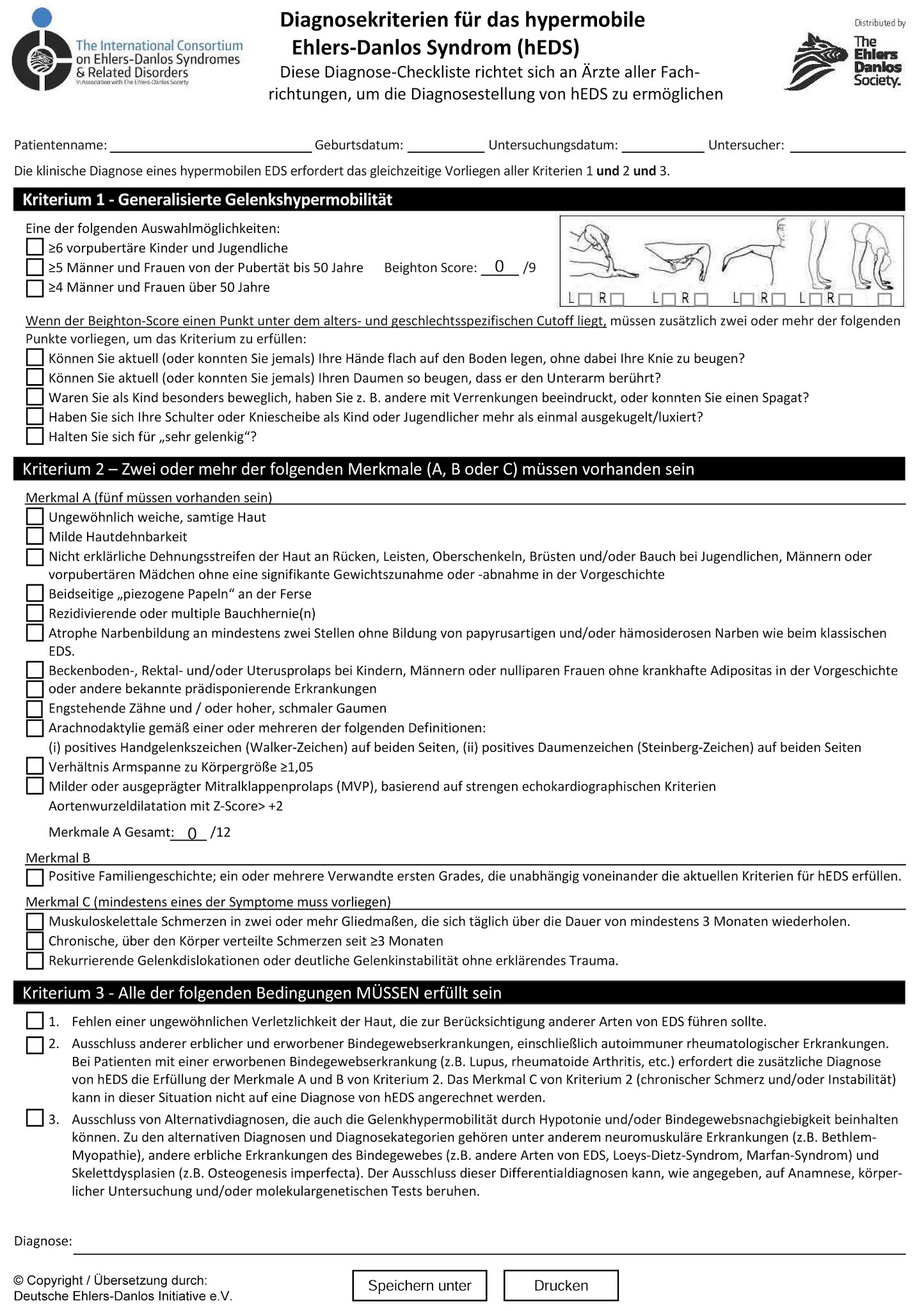 Die hEDS Diagnose-Checkliste gibt es jetzt auch auf Deutsch