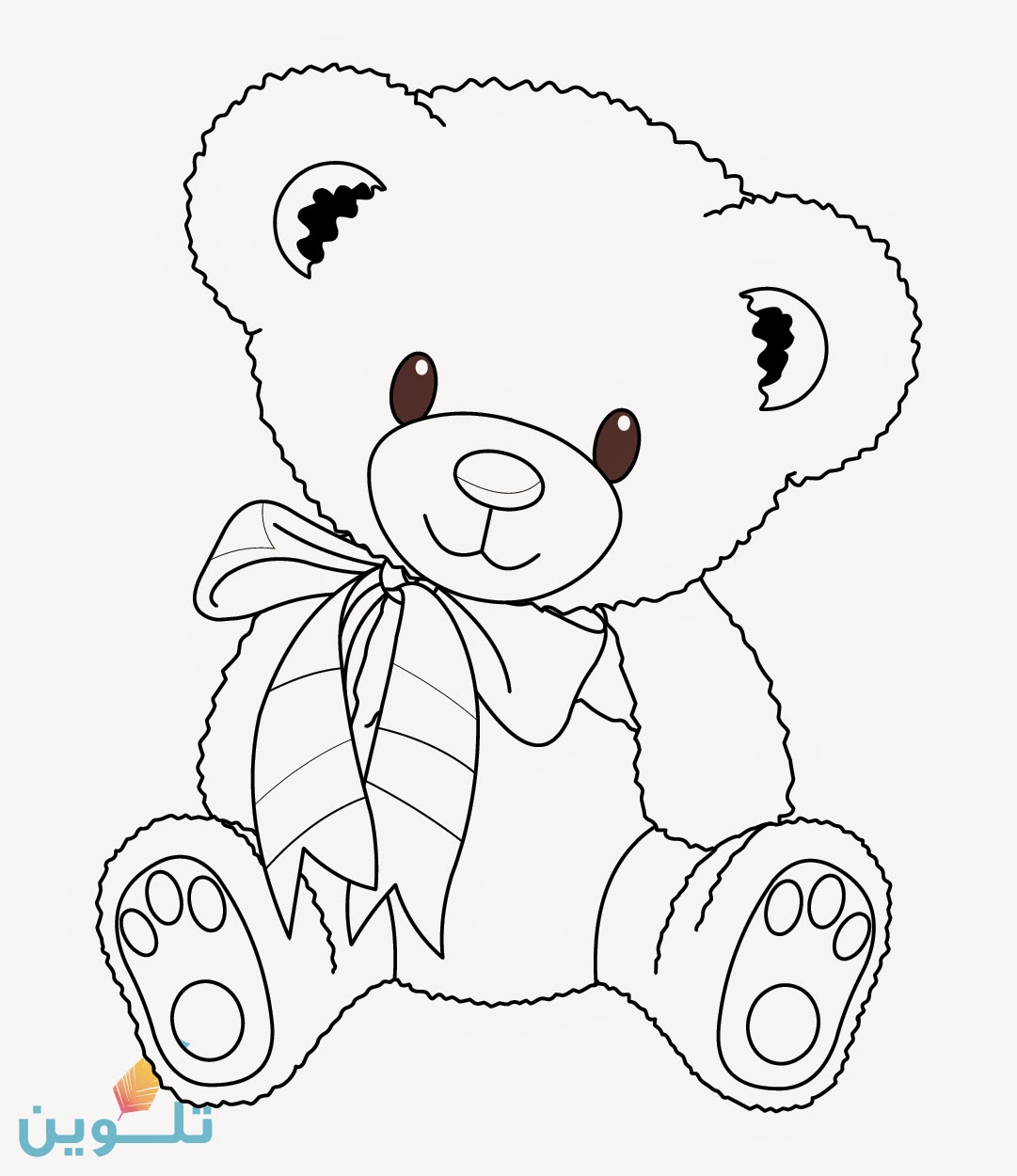 لون رسمة تيدي بير Teddy Pear Colorign 02 تلوين