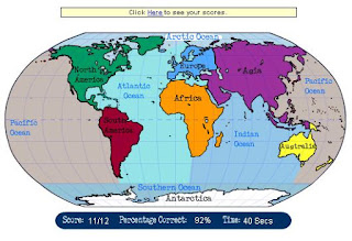 SCIENCE 3º de PRIMARIA: CONTINENTS, OCEANS AND CARDINAL POINTS