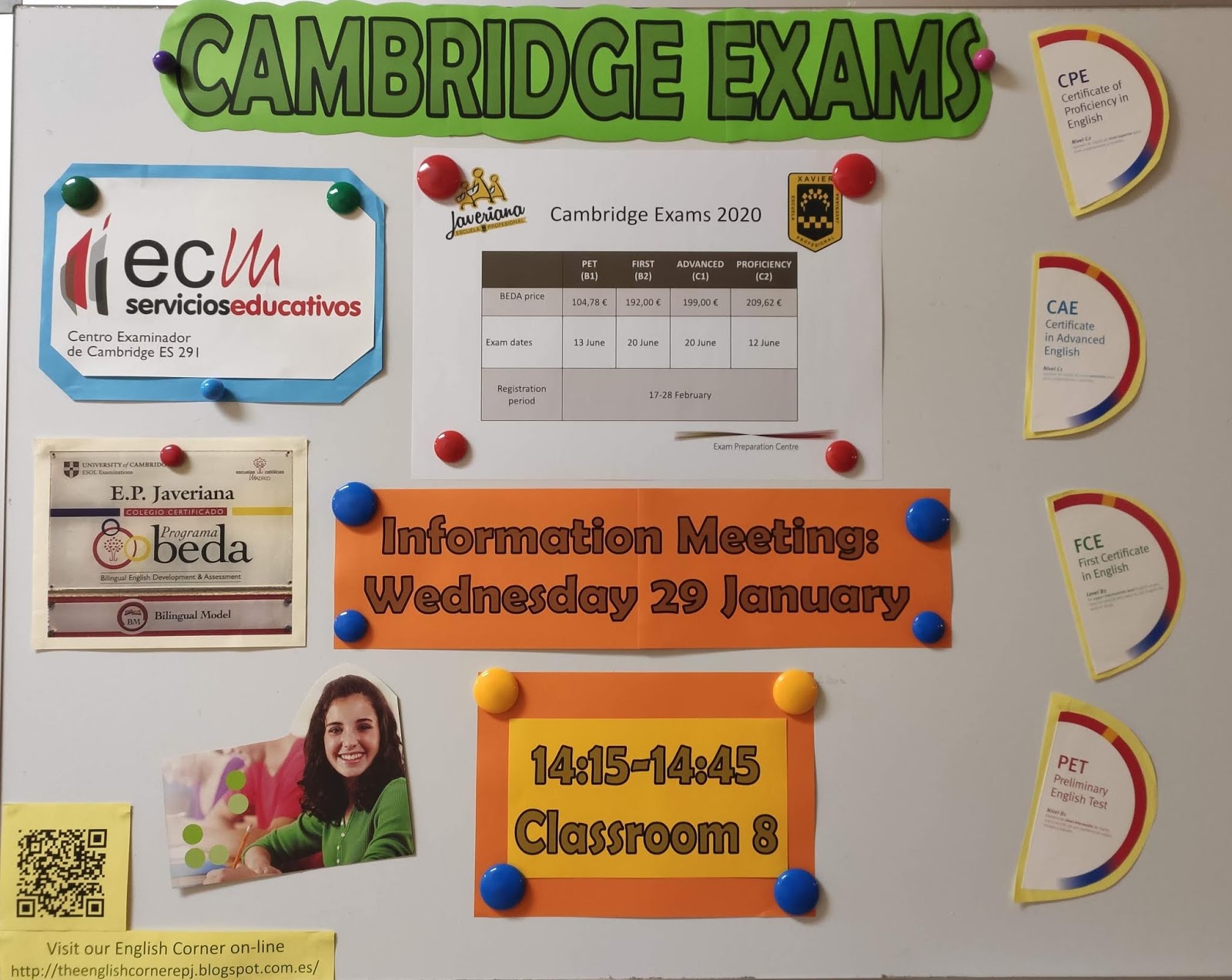 Cambridge exams 2020 ~ The English Corner Escuela Profesional Javeriana