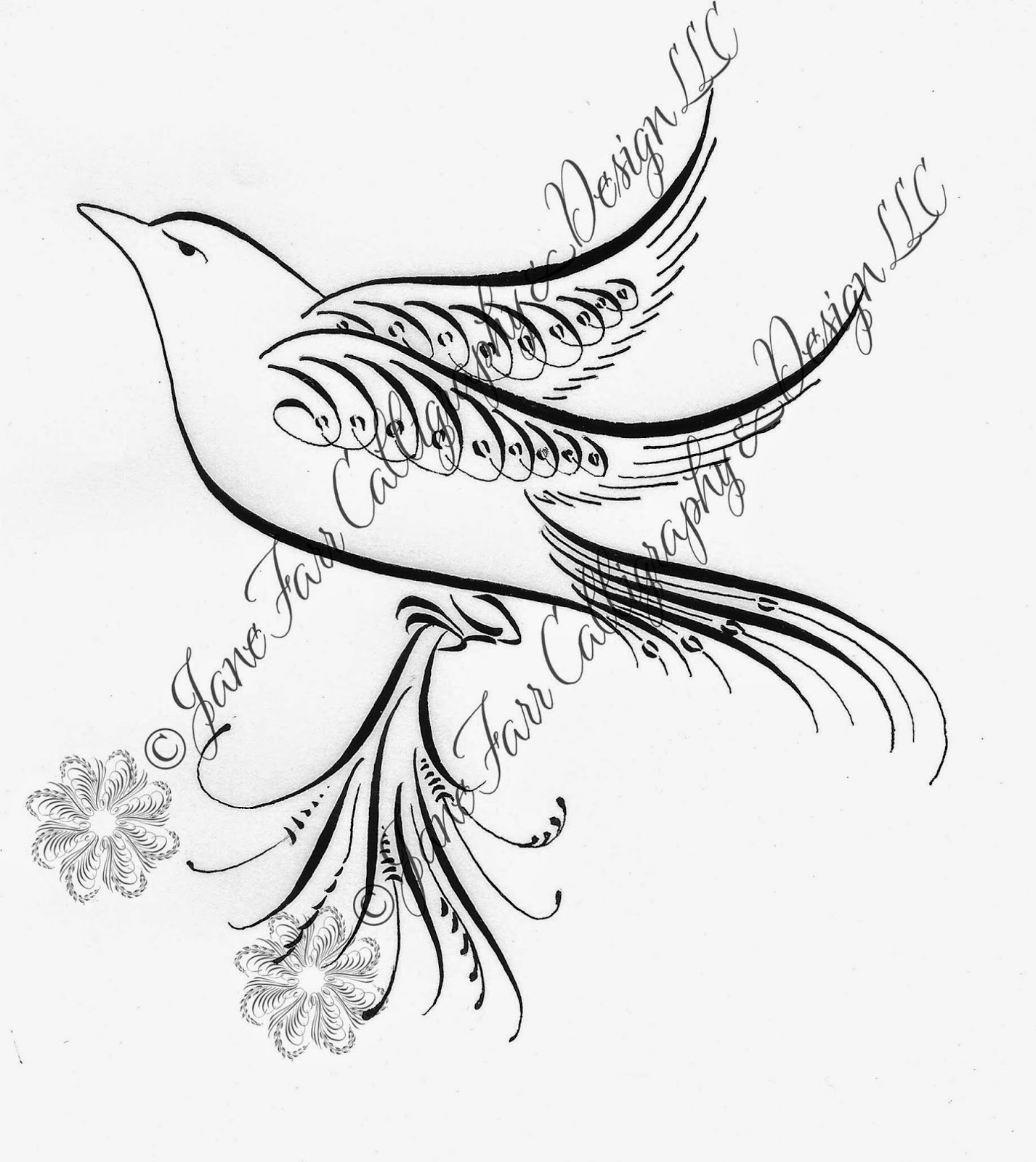 A Place To Flourish: Calligraphy Flourish Friday - Collage and Birds