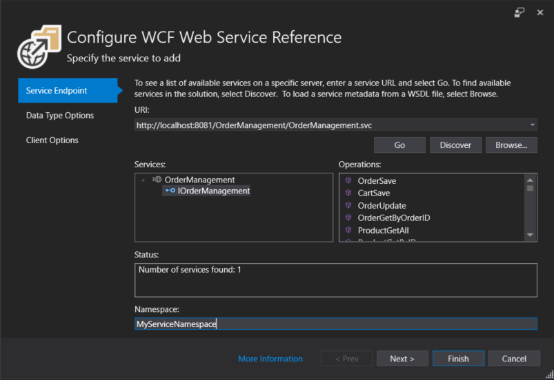 Net Core Add Wcf Reference