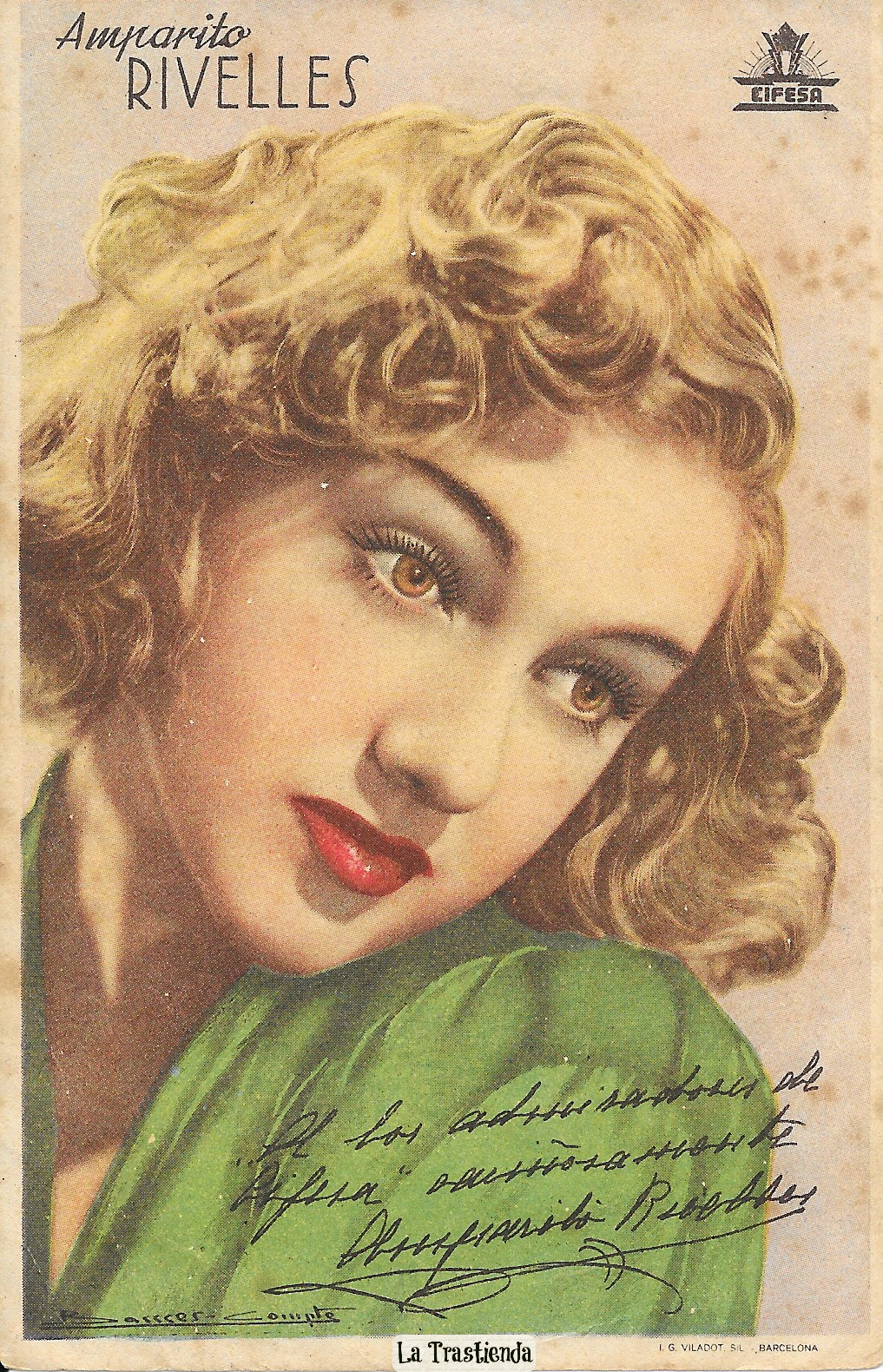 Retrato antiguo de Amparo Rivelles | La Trastienda Antigua