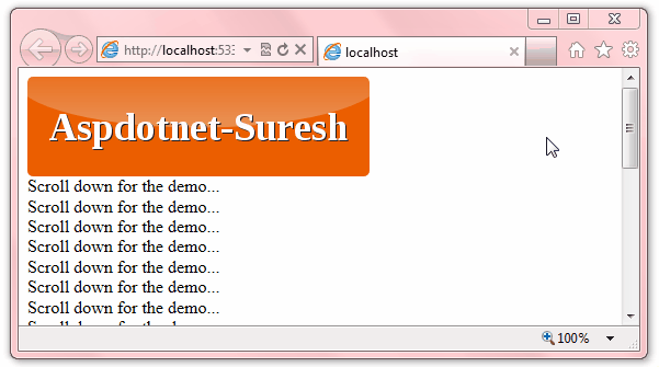 Jquery Scrollable Div With Fixed Header Example Aspnetcnetvbnetjqueryjavascriptgridview 9417