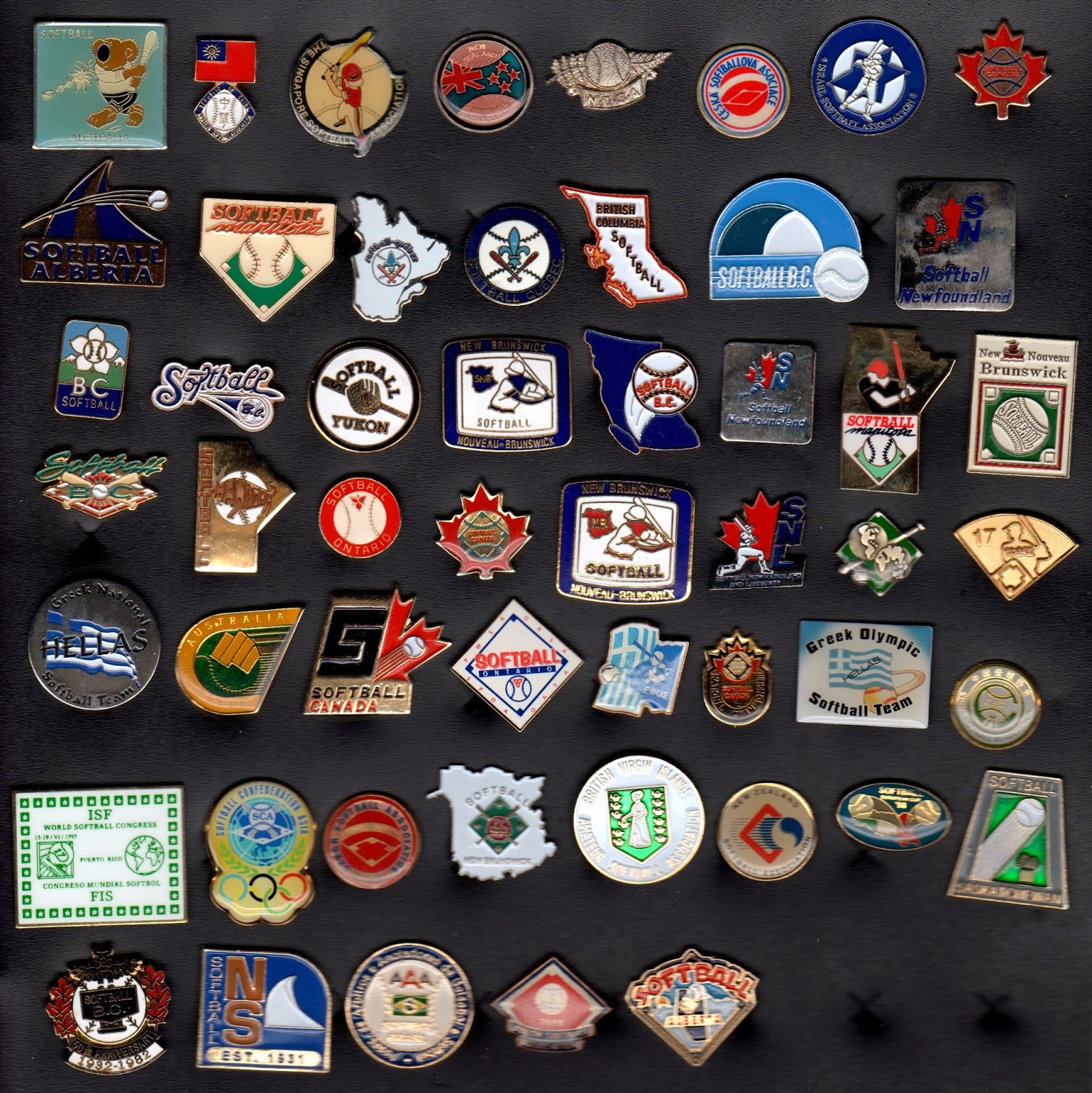 baseball pin collection display collecting : international softball ...