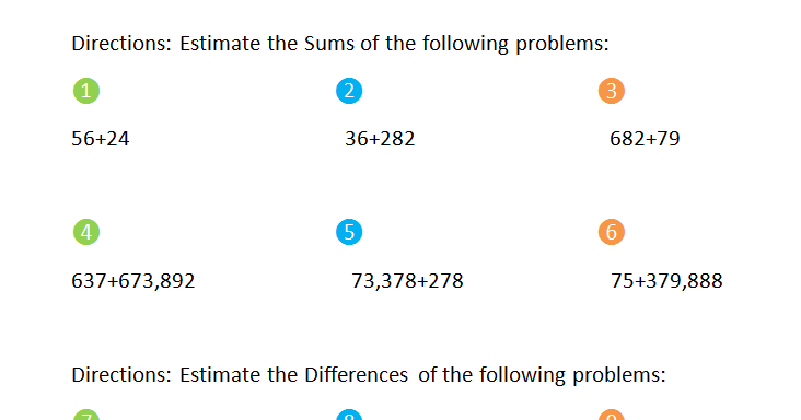 Bro and Sis Math Club: Estimating Sums and Differences
