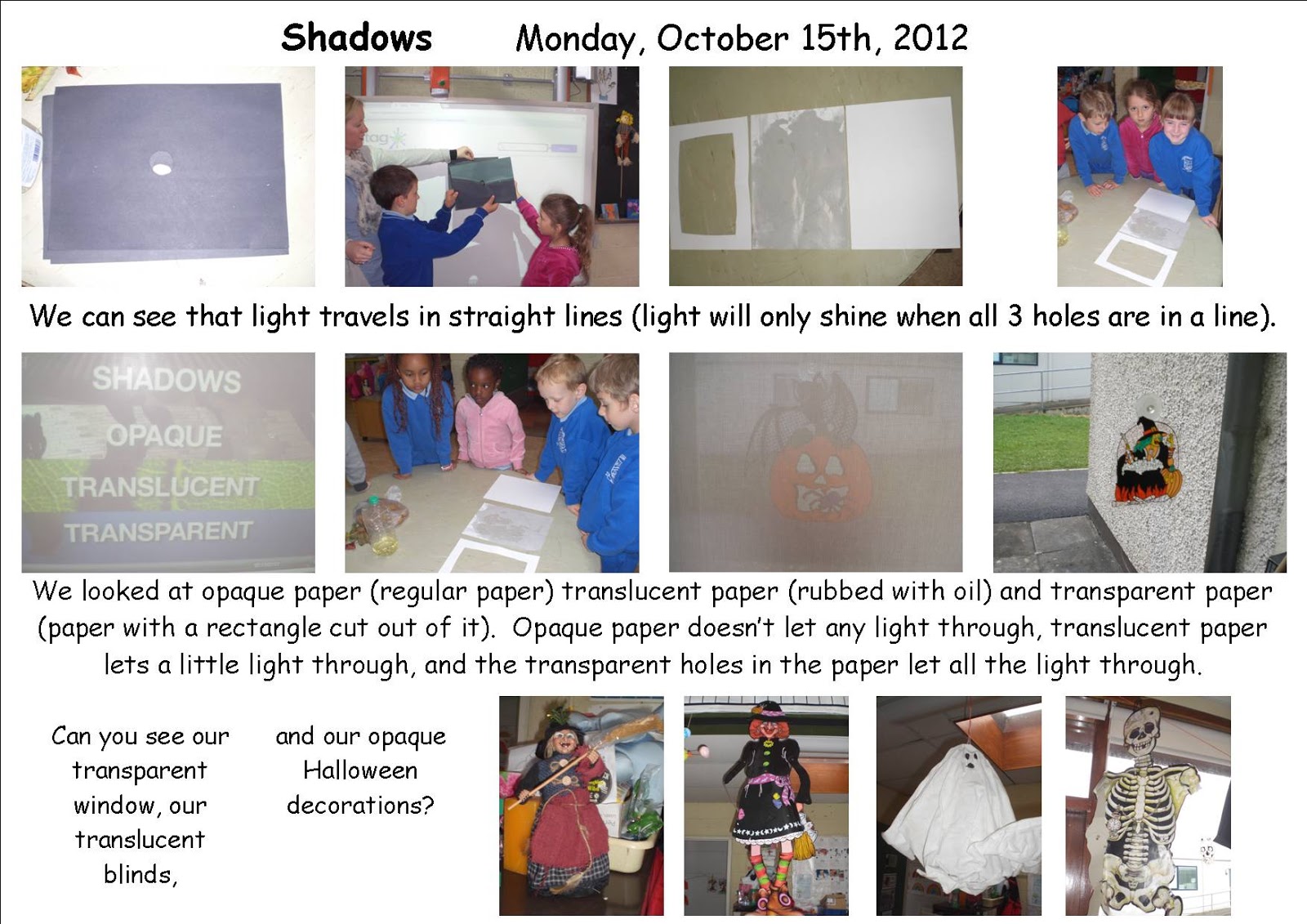 Science Projects: Shadows