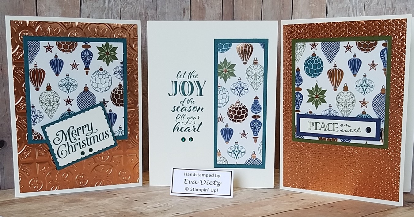 Stampin' with Eva: Brightly Gleaming DSP 14 cards of Wonderful!
