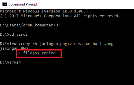 how to create and insert virus files into images