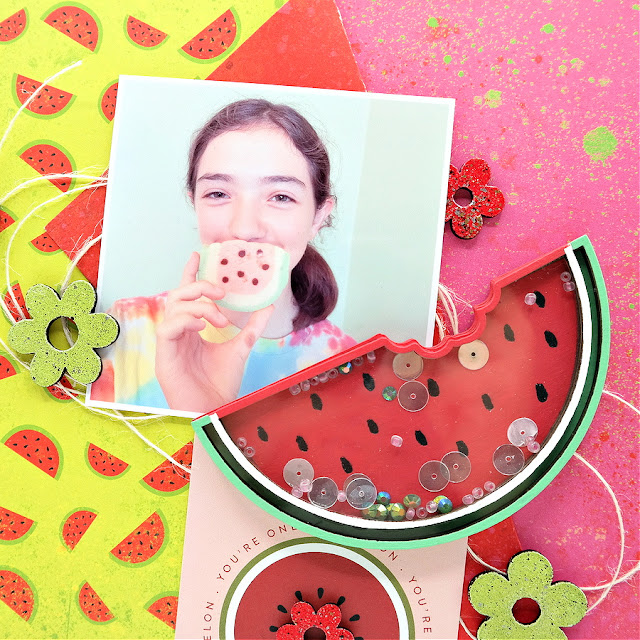 Watermelon Sugar Cookie Scrapbook Layout - Creative Embellishments