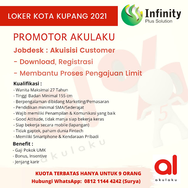 Lowongan Kerja Infinity Plus Solution Promotor Akulaku TERKREATIF lowongan-kerja-infinity-plus-solution-promotor-akulaku-terkreatif