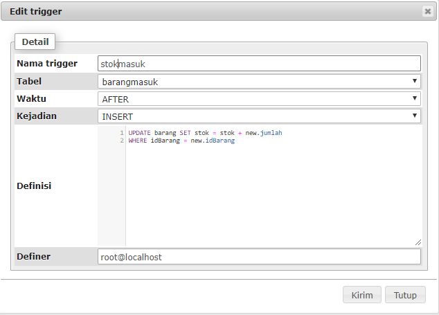 Cara Membuat Trigger pada Database MySQL - Sahretech