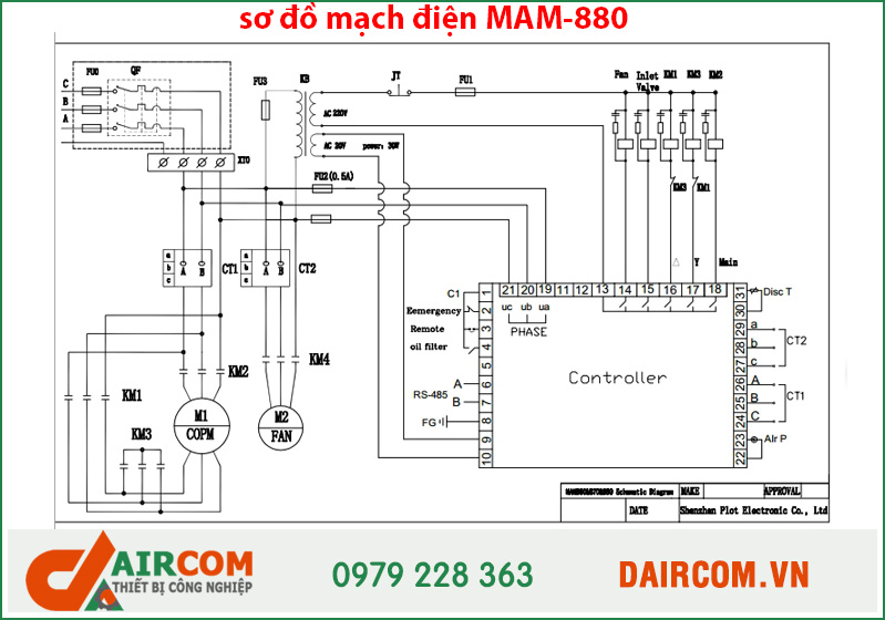 Bo mạch điều khiển máy nén khí MAM 880 - Daircom