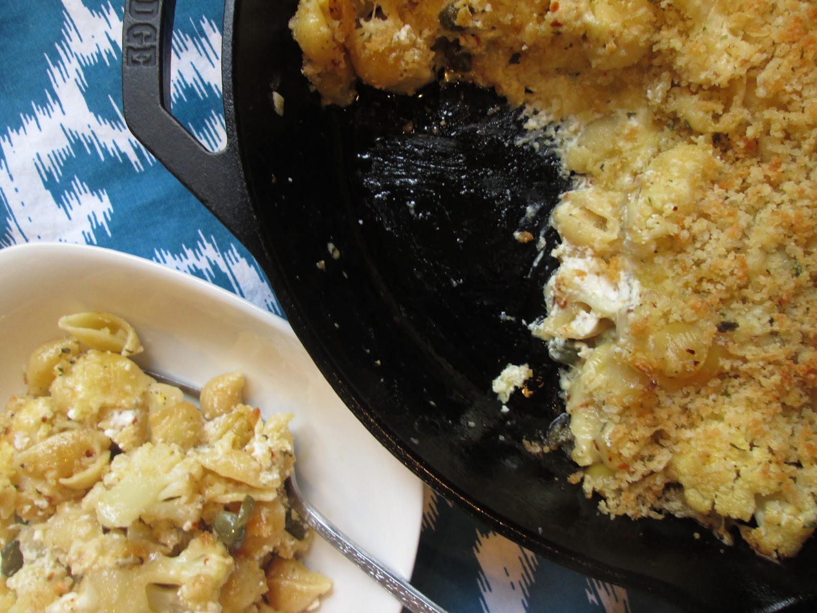 Stirring the Pot: Crusty Baked Shells & Cauliflower