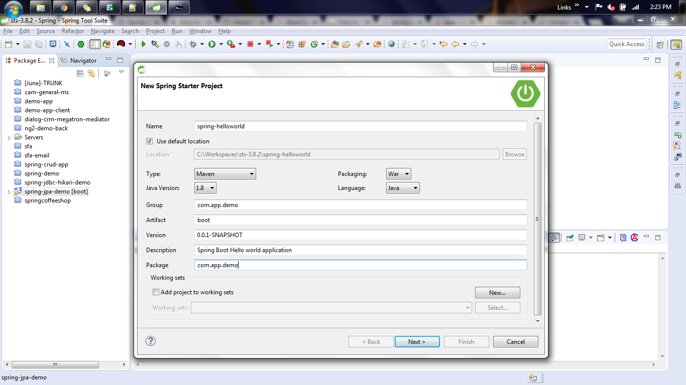 Spring Boot Hello World project - Java Stack Flow