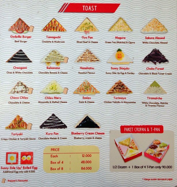 Harga Menu Roppan dan Lokasi di Jakarta Terbaru 2017