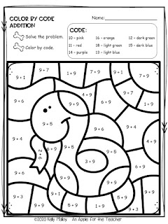 An Apple For The Teacher: Pets Color By Number Worksheets