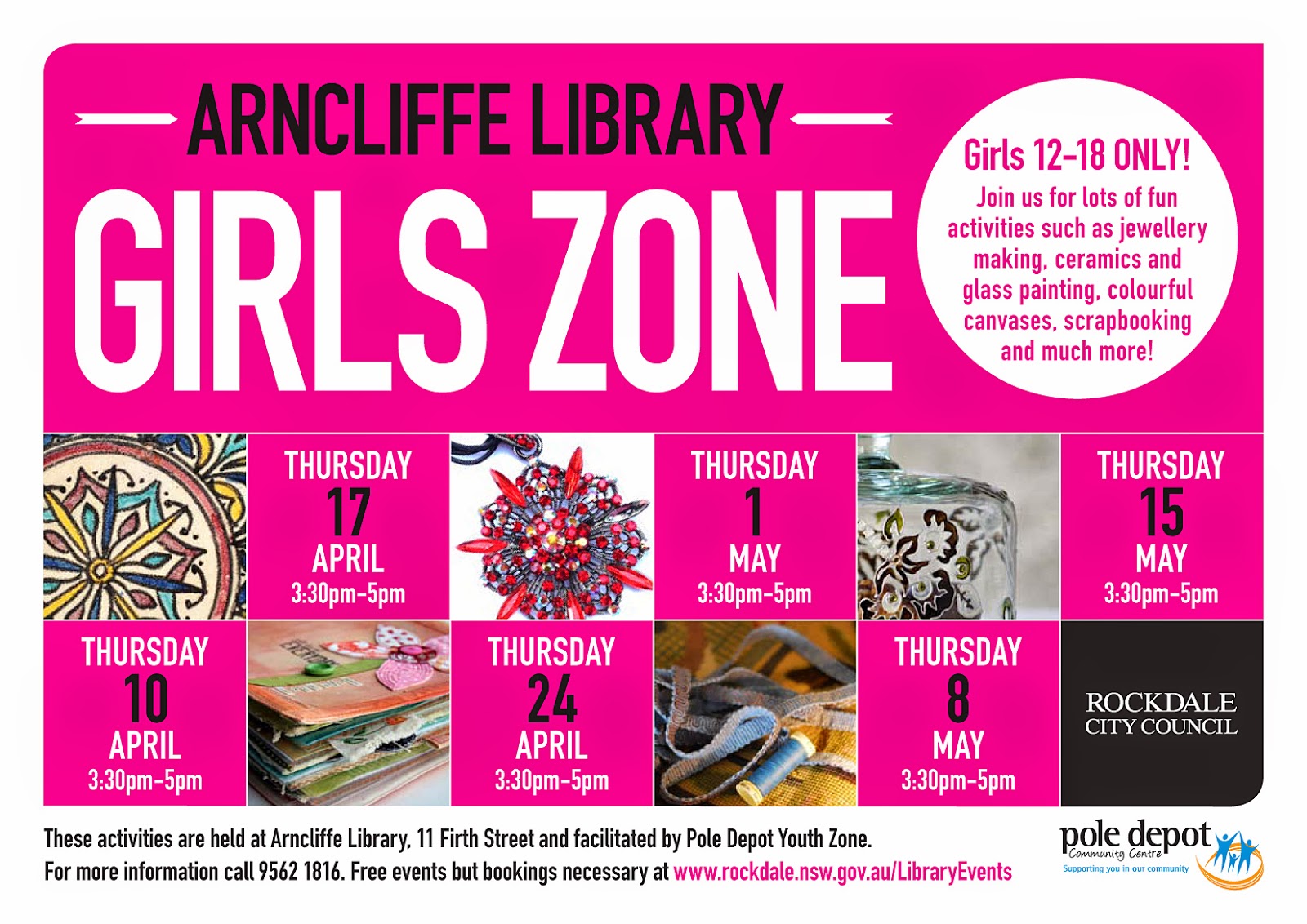Rockdale Library News: Arncliffe Library Girls Zone 24 April 2014