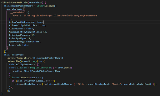 Angular SharePoint People Picker Using Telerik Kendo Angular