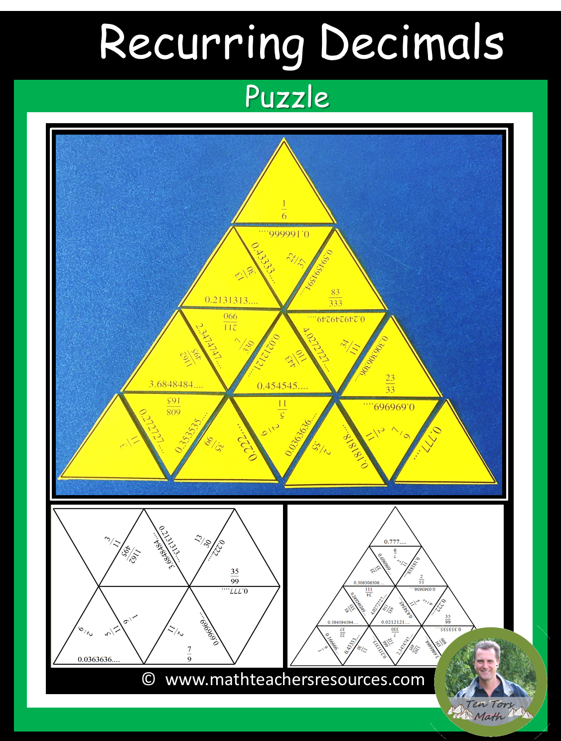 Recurring Decimals Activity ~ TenTors Math Teacher Resources