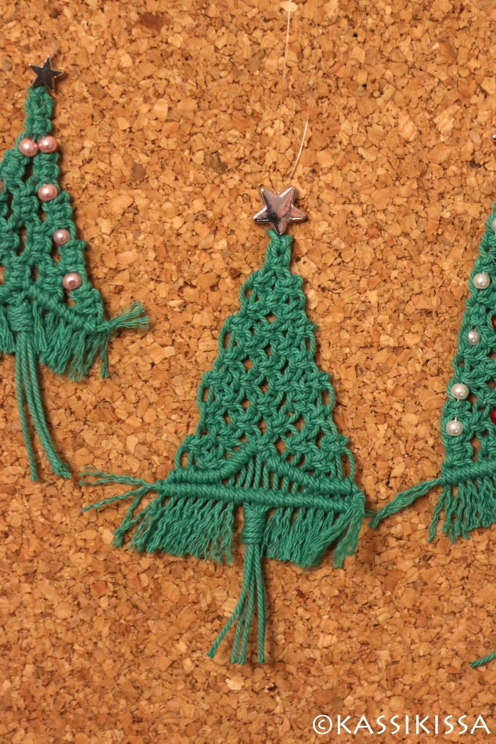 Makramee-joulukoristeita