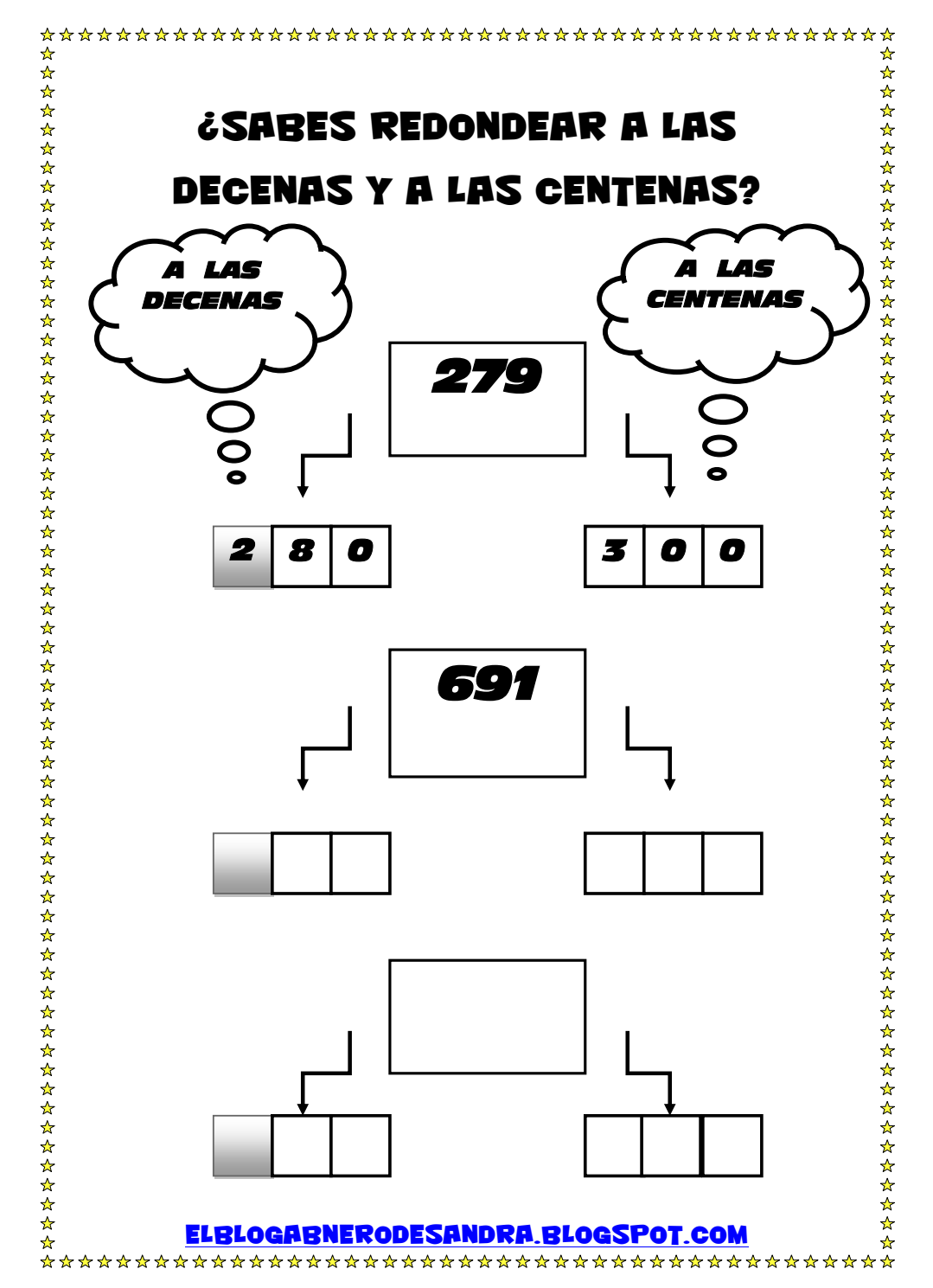 EL BLOG ABNERO DE SANDRA : ¿SABES REDONDEAR A LAS DECENAS Y A LAS CENTENAS?