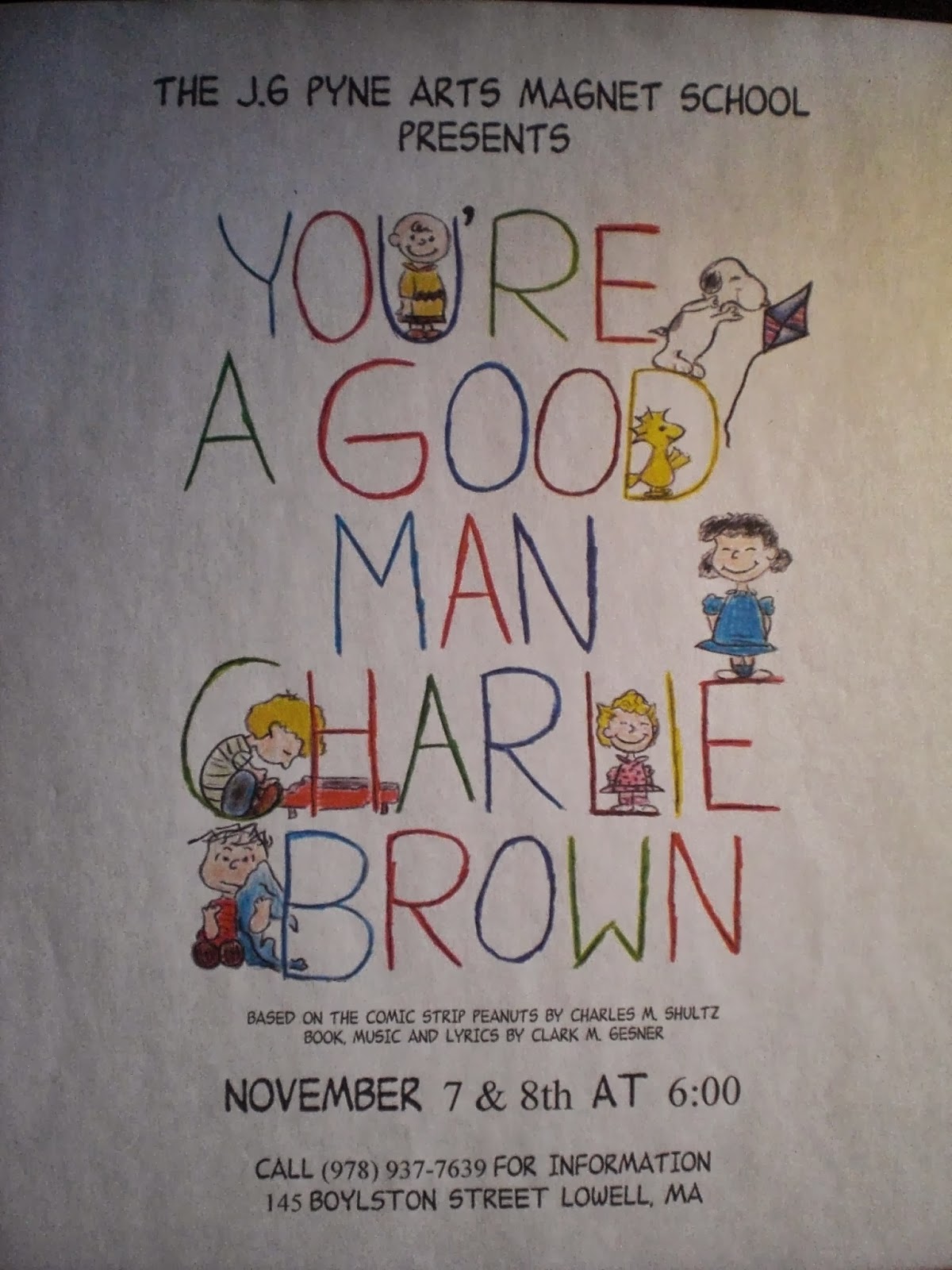 YOU'RE A GOOD MAN, CHARLIE BROWN!: OUR FANTASTIC POSTER!!!!