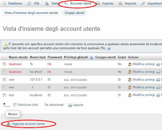 Come creare un utente su phpMyAdmin | Oggi è un altro post