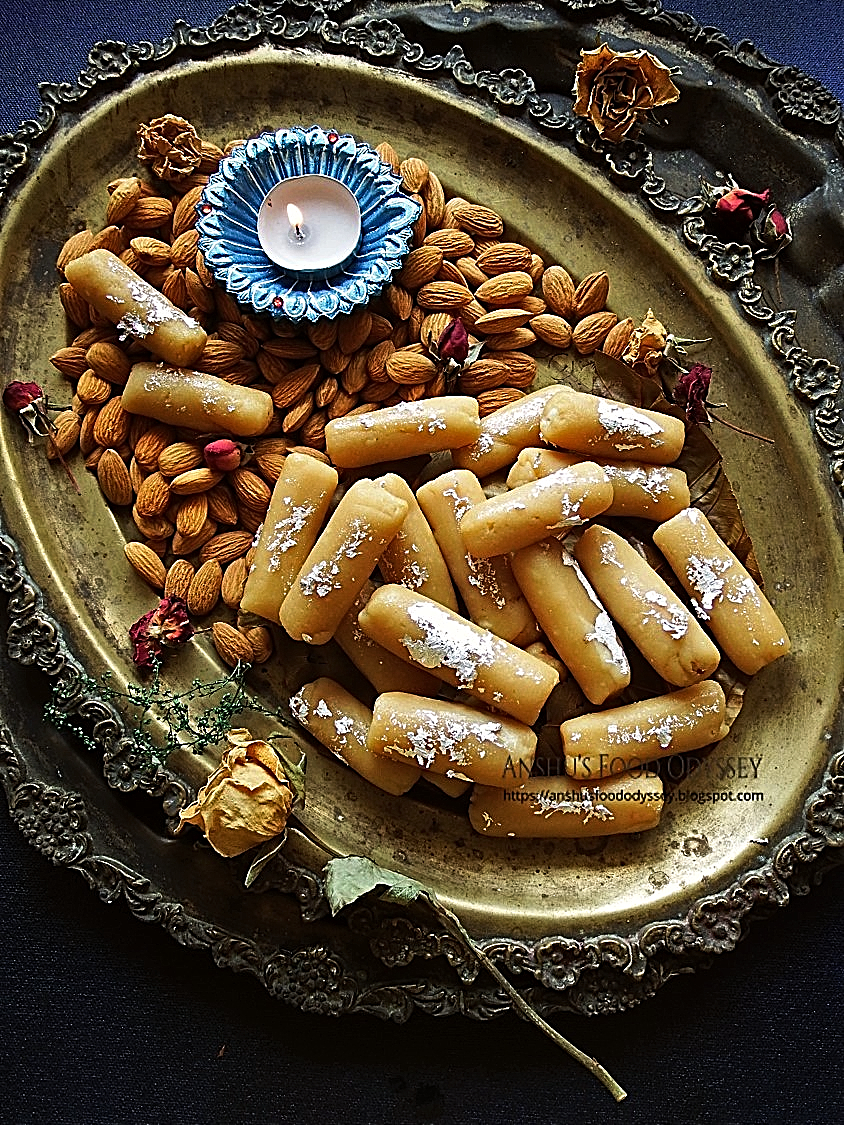 Almond Toffee Rolls | Caramel Badam Rolls | Butterscotch Almond Rolls ...