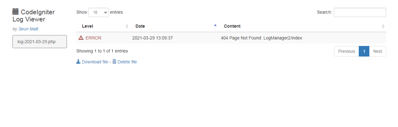 Membuat Halaman Pengelolaan Log pada Codeigniter 3 | Null Programmer