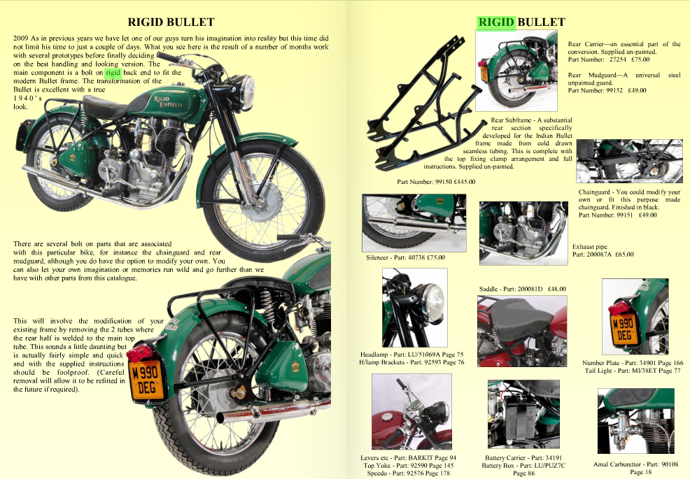 RoyalEnfields.com: Royal Enfield Bullet with rigid rear end looks sleek
