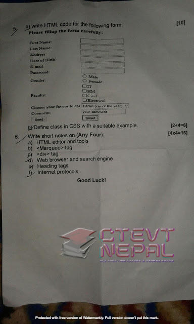 Web Technology and Programming I - 2nd Semester Questions Papers CTEVT ...