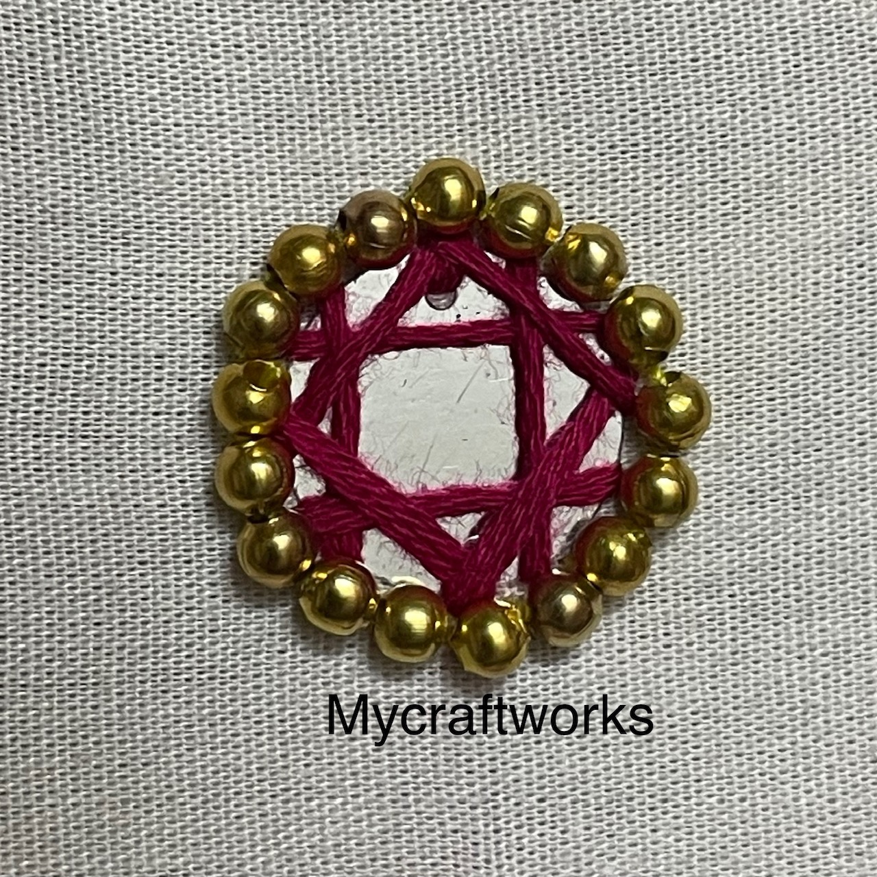 MY CRAFT WORKS: Mirror Work - 1, Easy mirror work for beginners