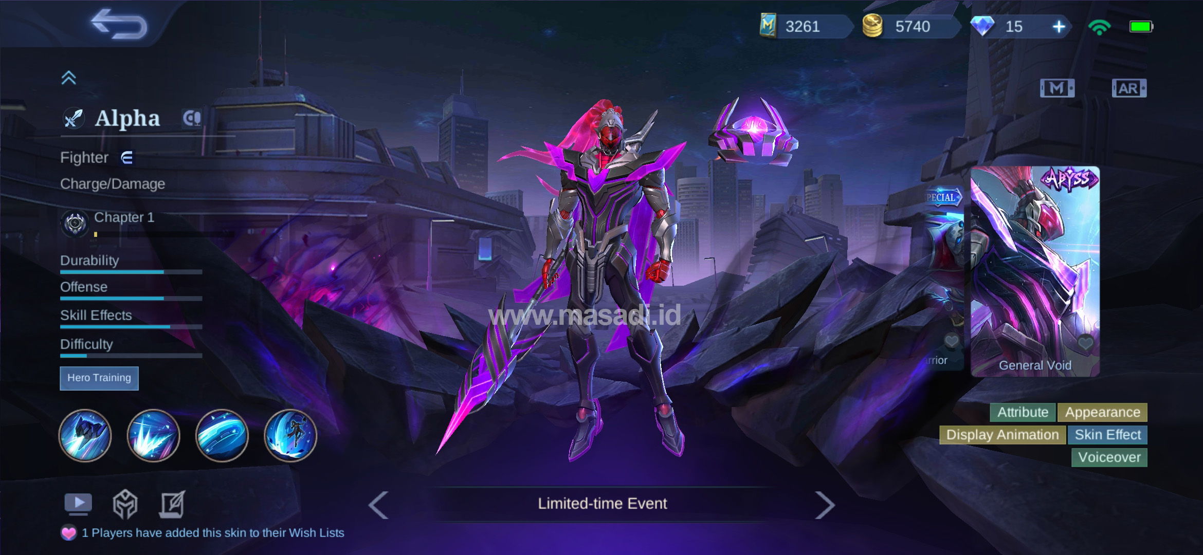 Squad Skin Baru! Alpha General Void (Abyss Squad Skin) Mobile Legends ...