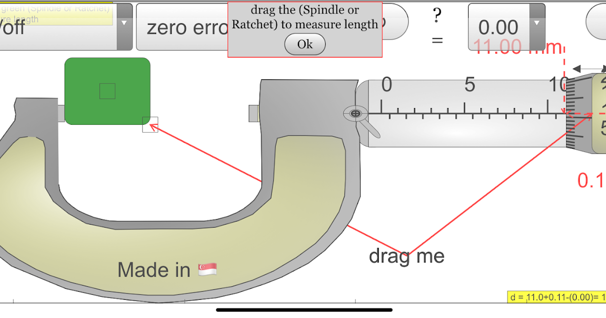 Open Source Physics Singapore Micrometer Javascript Html5 Applet Simulation Model