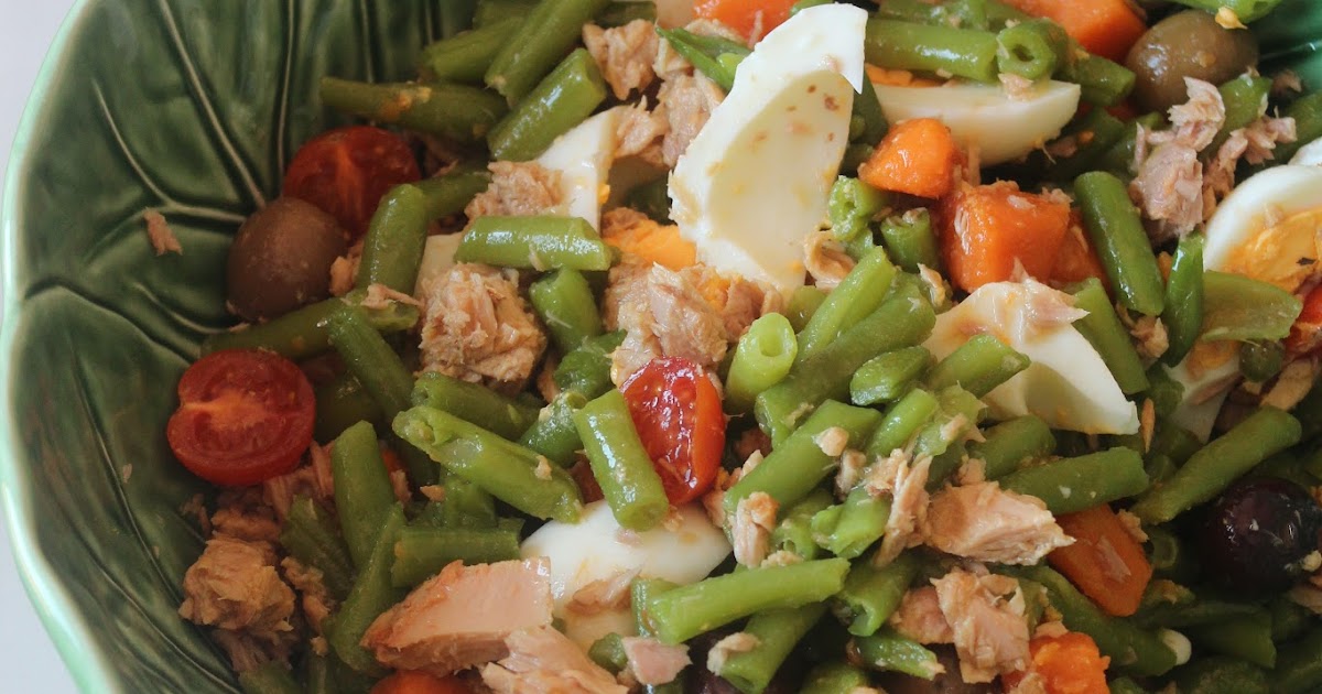 As Minhas Receitas: Salada Fast Food de atum, feijão verde e Batata doce